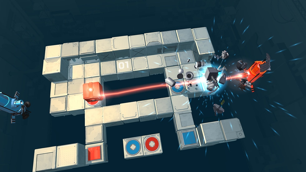 Death Squared is a puzzle game about communication and robot explosions ...