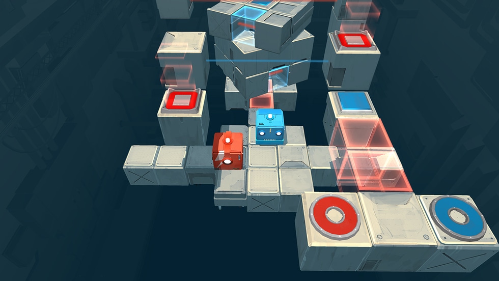 Death Squared is a puzzle game about communication and robot explosions ...